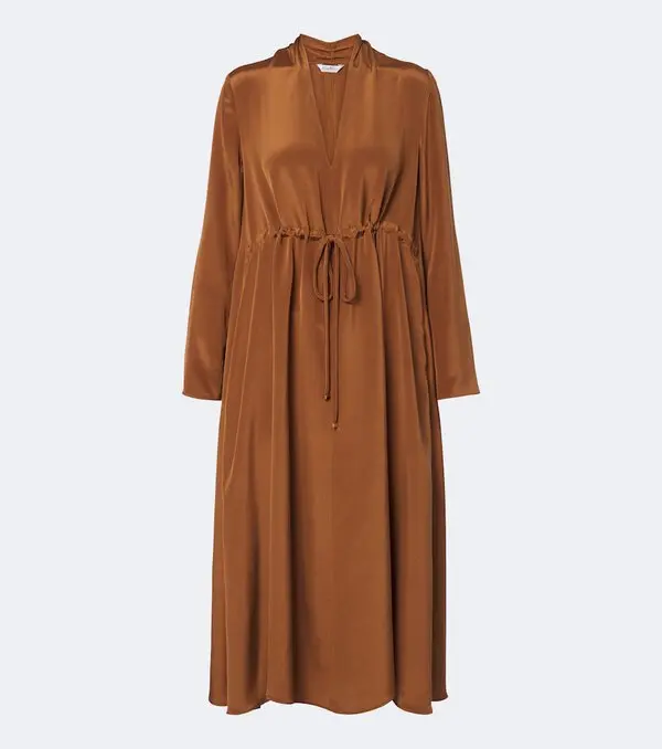 Max Mara Silk Satin Midi Dress