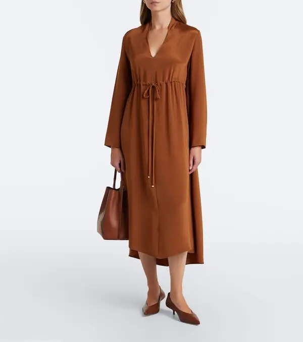Max Mara Silk Satin Midi Dress