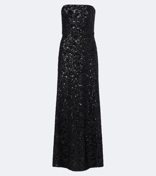 Max Mara Elegante Sequined Gown - Black
