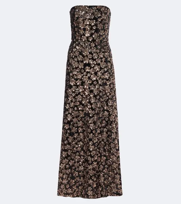 Max Mara Elegante Sequined Gown - Brown