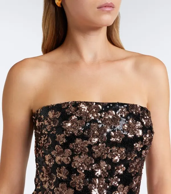 Max Mara Elegante Sequined Gown - Brown