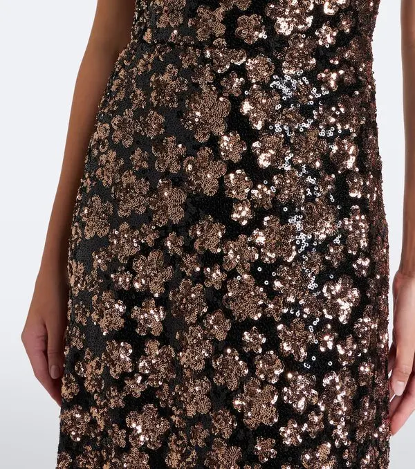 Max Mara Elegante Sequined Gown - Brown