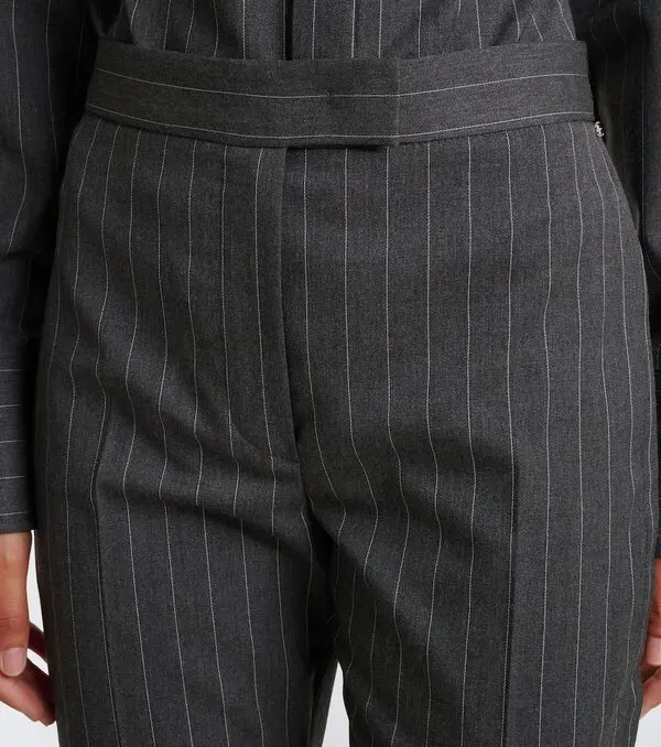 Sportmax Pinstriped Wool-blend Flared Pants