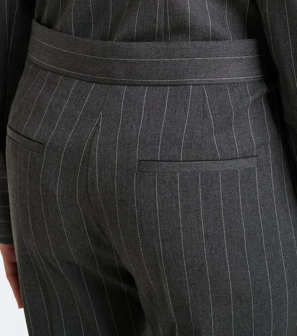 Sportmax Pinstriped Wool-blend Flared Pants