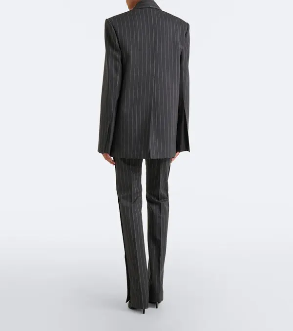 Sportmax Pinstriped Wool-blend Flared Pants