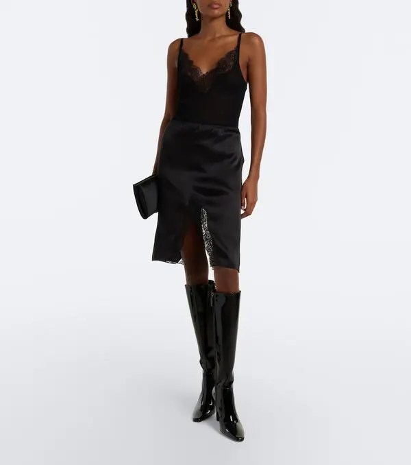 Saint Laurent Francoise Patent Leather Knee-high Boots