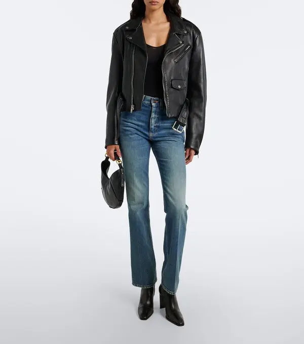 Saint Laurent Venetia Leather Ankle Boots