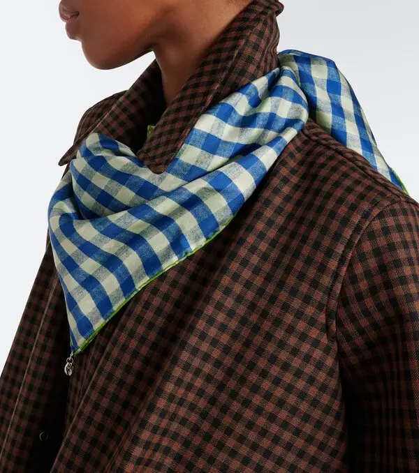 Loewe X Cosima Von Bonin Checked Silk Twill Scarf