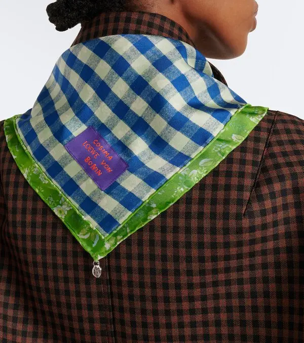 Loewe X Cosima Von Bonin Checked Silk Twill Scarf