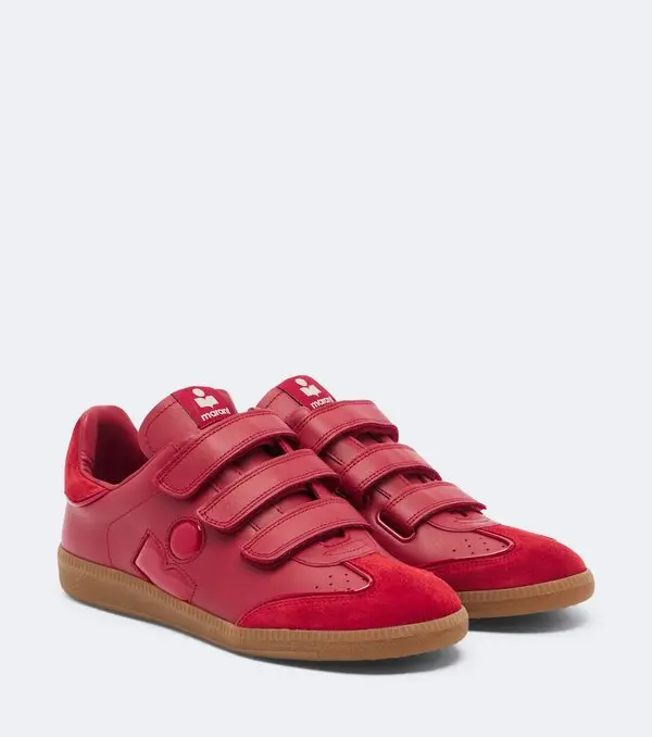 Isabel Marant Étoile Beth Suede-trimmed Leather Sneakers