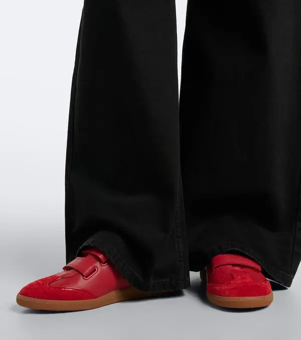 Isabel Marant Étoile Beth Suede-trimmed Leather Sneakers
