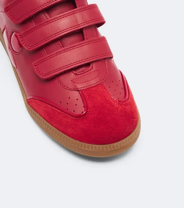 Isabel Marant Étoile Beth Suede-trimmed Leather Sneakers