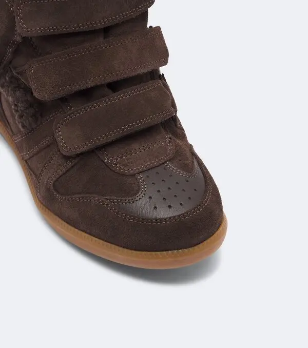 Isabel Marant Étoile Bekett Shearling-lined Suede Wedge Sneakers
