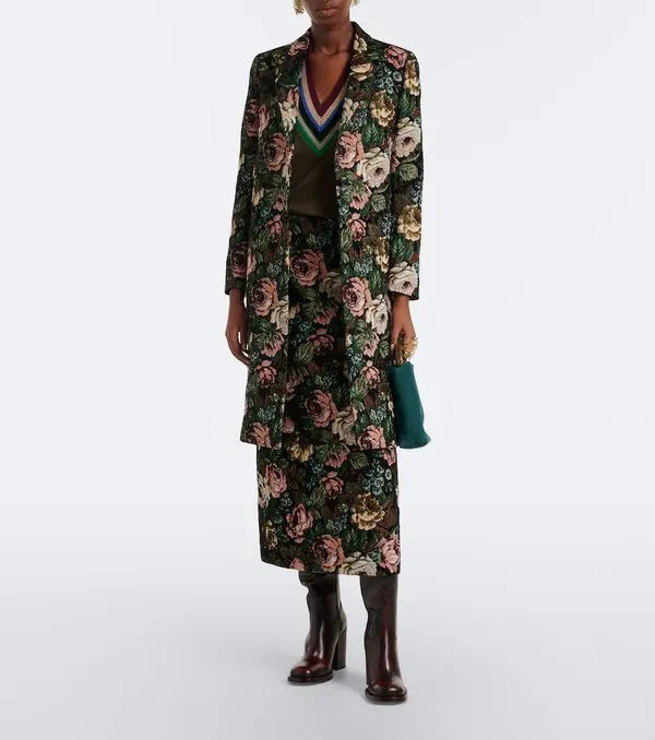 Dries Van Noten Floral Jacquard Coat
