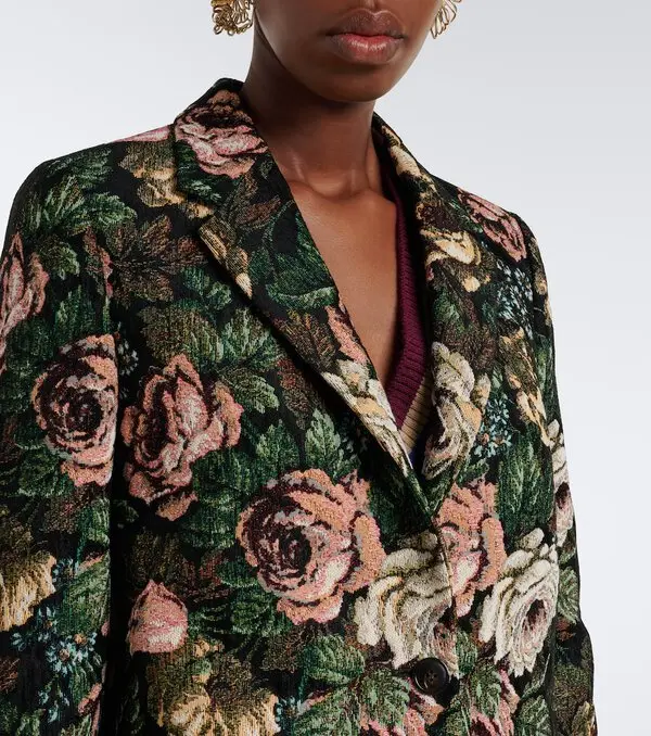 Dries Van Noten Floral Jacquard Coat