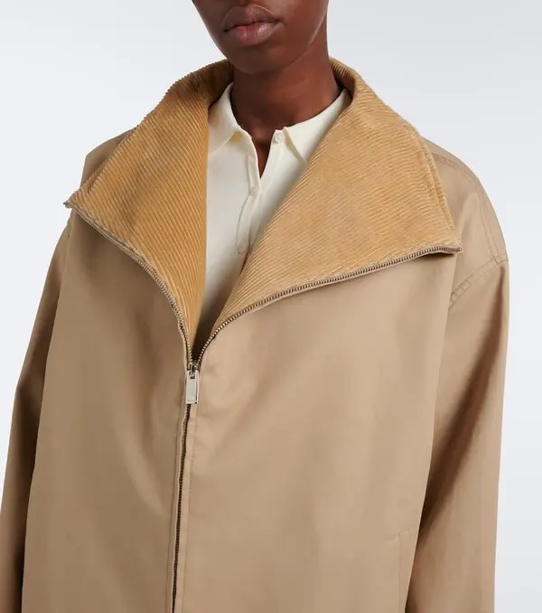TOTEME Oversized Corduroy-trimmed Cotton Jacket