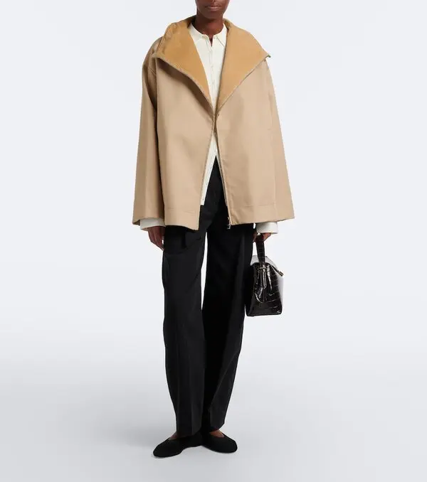 TOTEME Oversized Corduroy-trimmed Cotton Jacket