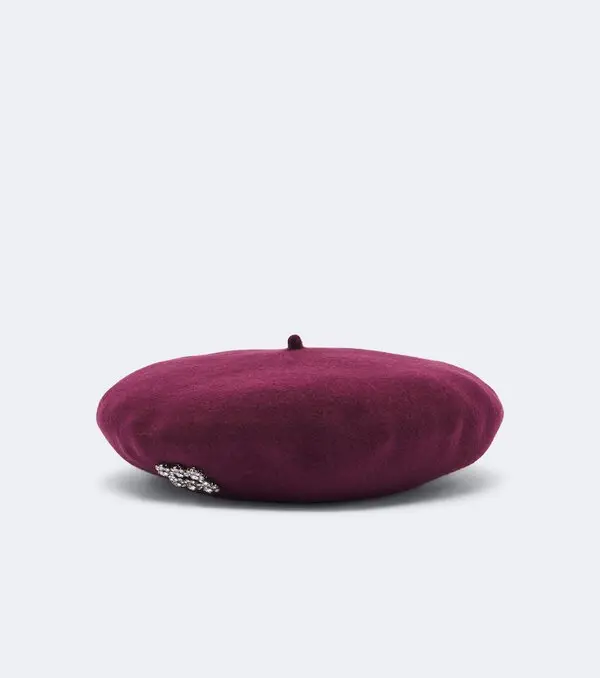 ROGER VIVIER Crystal-embellished Wool Beret