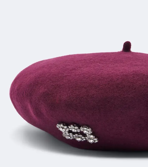 ROGER VIVIER Crystal-embellished Wool Beret
