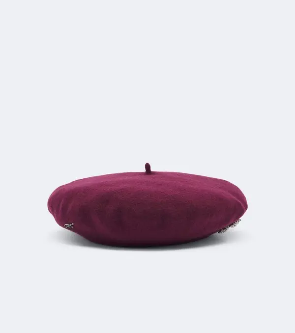 ROGER VIVIER Crystal-embellished Wool Beret