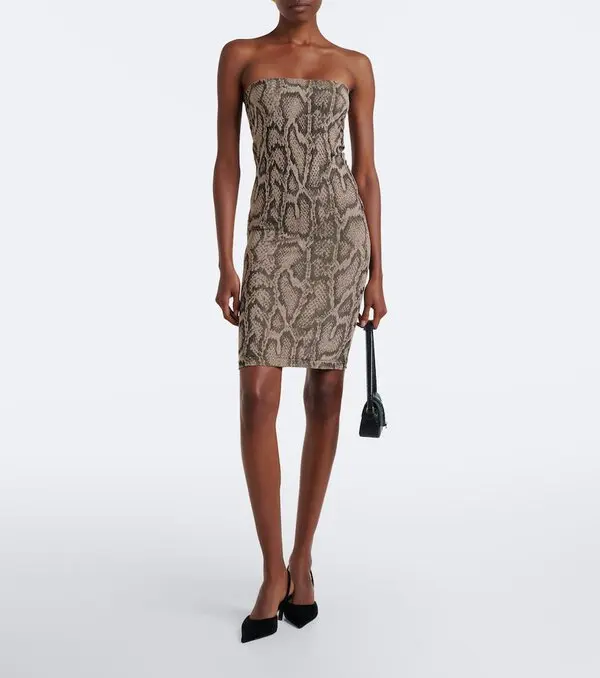 Wolford Snake-print Jacquard Minidress