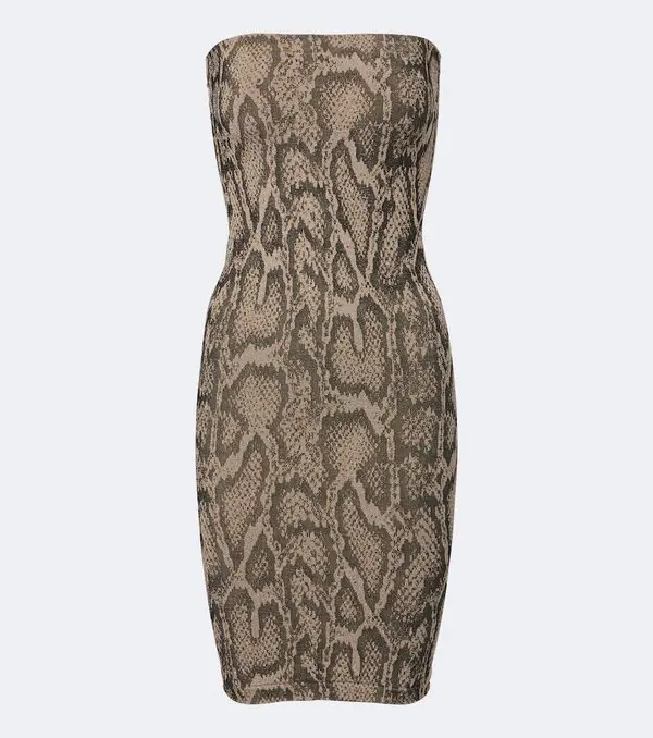 Wolford Snake-print Jacquard Minidress - Brown
