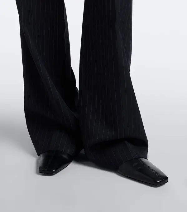 NILI LOTAN Bethany Pinstriped Wool Flared Pants
