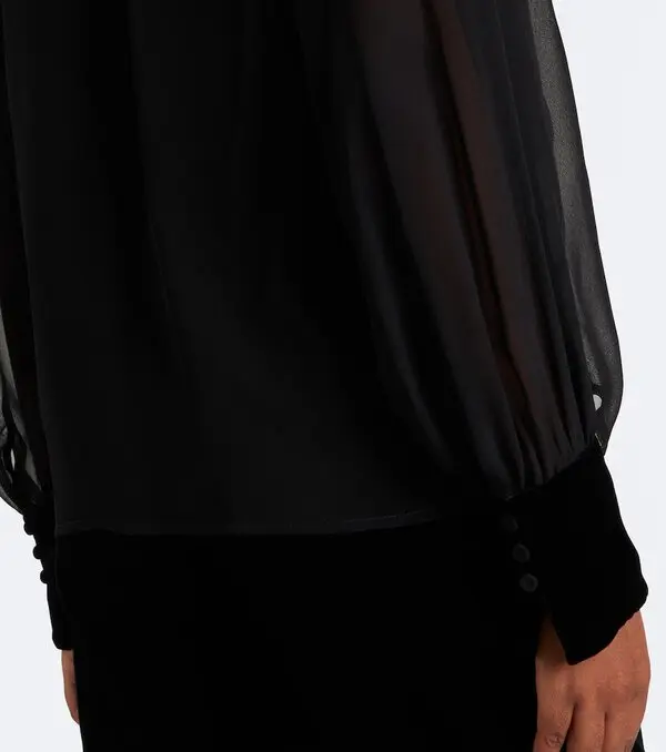 Max Mara Elegante Tie-neck Silk Blouse