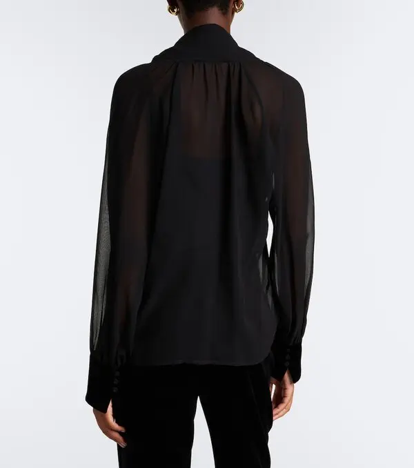 Max Mara Elegante Tie-neck Silk Blouse