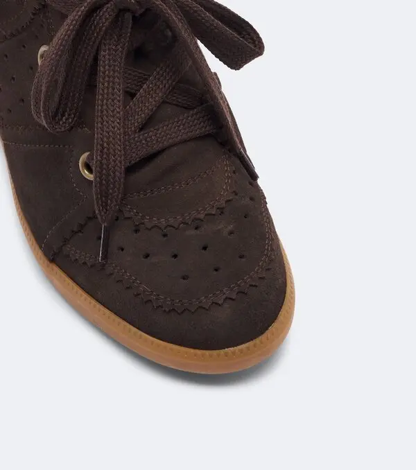 Isabel Marant Étoile Bobby Shearling-lined Suede Wedge Sneakers