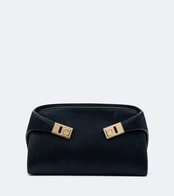 FERRAGAMO Hug Small Calf Hair Clutch