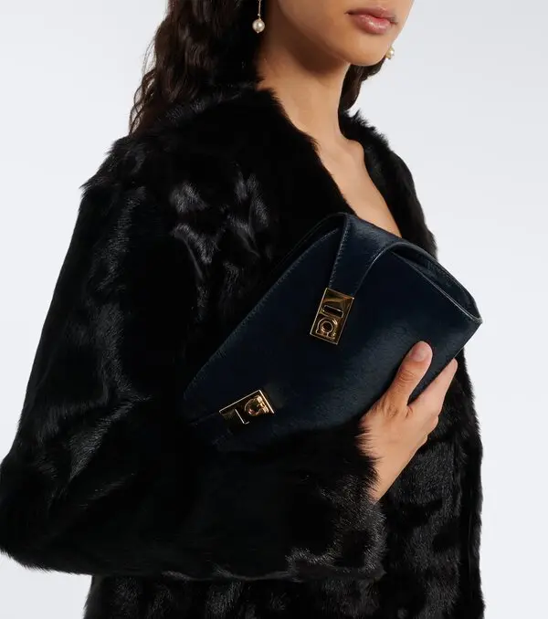 FERRAGAMO Hug Small Calf Hair Clutch