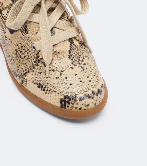 Isabel Marant Étoile Bobby Snake-effect Leather Wedge Sneakers