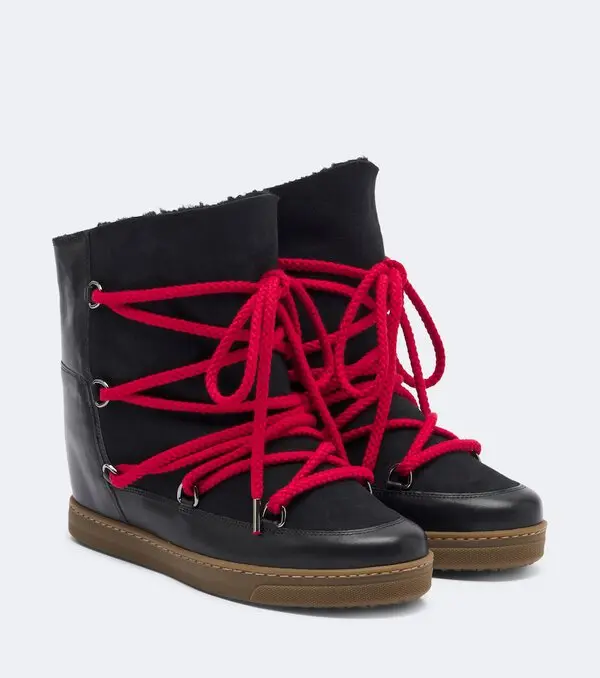 Isabel Marant Étoile Nowles Leather And Suede Snow Boots
