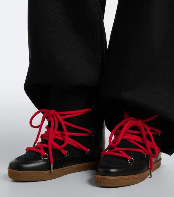 Isabel Marant Étoile Nowles Leather And Suede Snow Boots