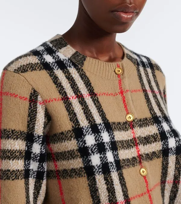 Burberry Check Cashmere Cardigan