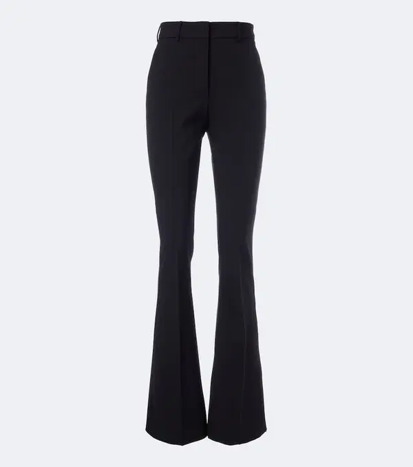Sportmax Wool-blend Flared Pants - Black