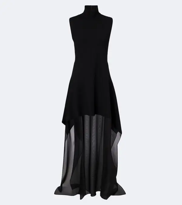 Sportmax Turtleneck Tiered Maxi Dress