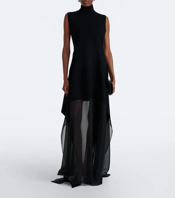 Sportmax Turtleneck Tiered Maxi Dress