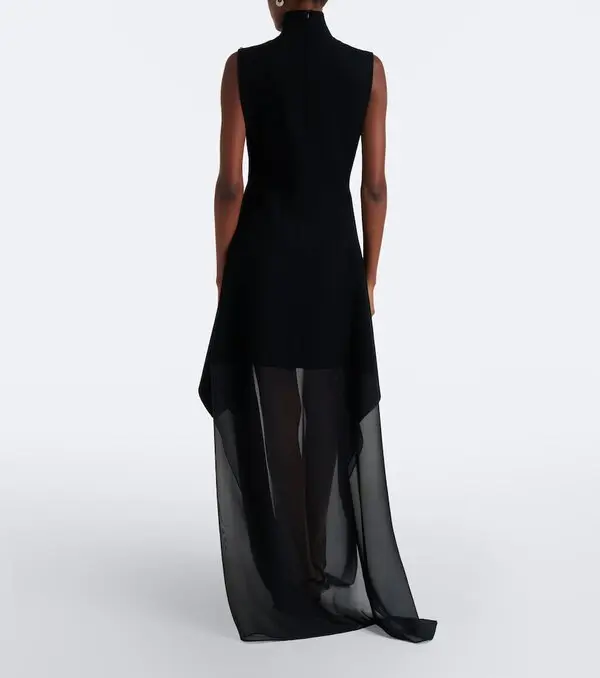Sportmax Turtleneck Tiered Maxi Dress