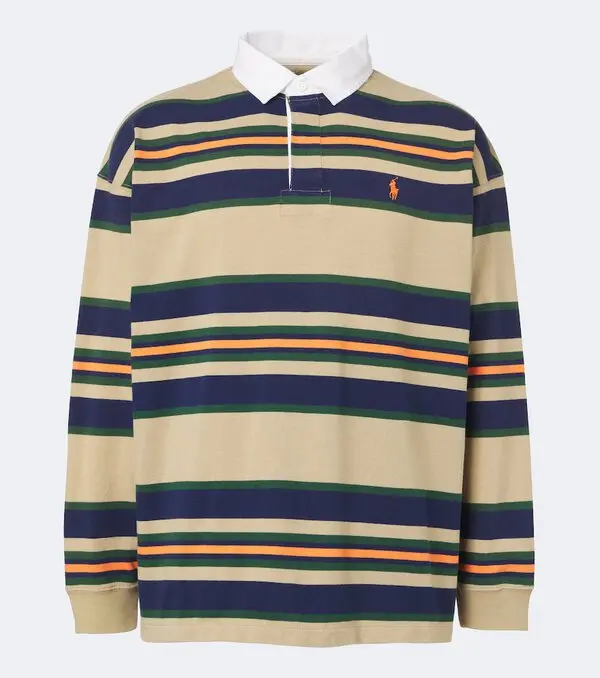 Polo Ralph Lauren Striped Cotton Jersey Polo Sweater