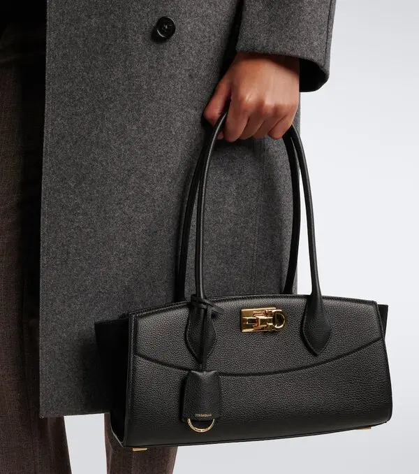 FERRAGAMO Studio East-west Small Leather Shoulder Bag