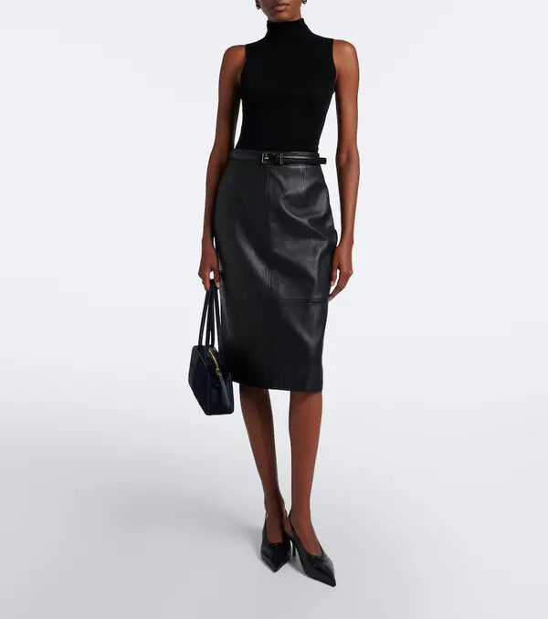 Altuzarra Hank Leather Pencil Skirt