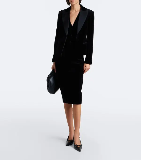 Max Mara Elegante Cotton Velvet Pencil Skirt