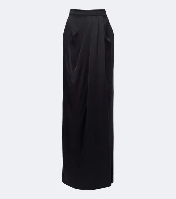 Max Mara Draped Silk Maxi Skirt