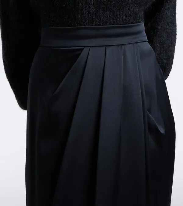 Max Mara Draped Silk Maxi Skirt