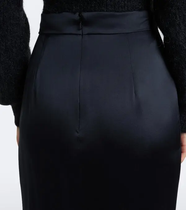 Max Mara Draped Silk Maxi Skirt