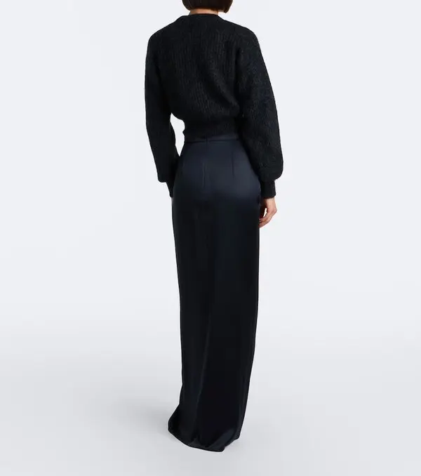 Max Mara Draped Silk Maxi Skirt