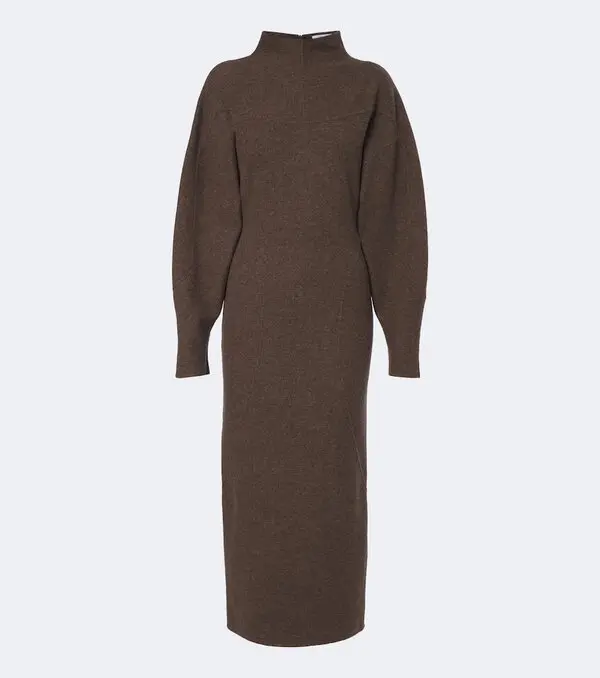 Max Mara Wool And Cashmere-blend Sweater Dress - Brown