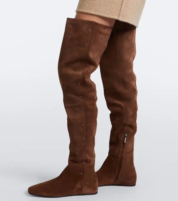 Max Mara Studded Suede Over-the-knee Boots